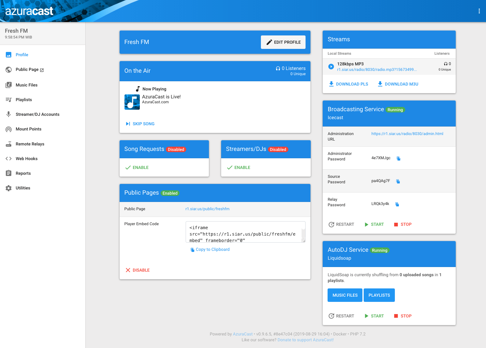 main-desk-azuracast - CV. Cipta Solutindo